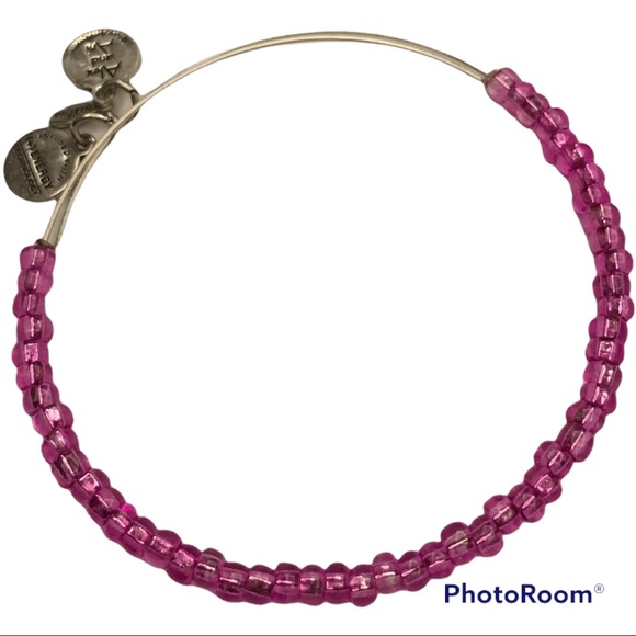 Alex and Ani | Jewelry | Alex And Ani Pinky Purple Lustrous Beaded Expandable Bangle Bracelet ...